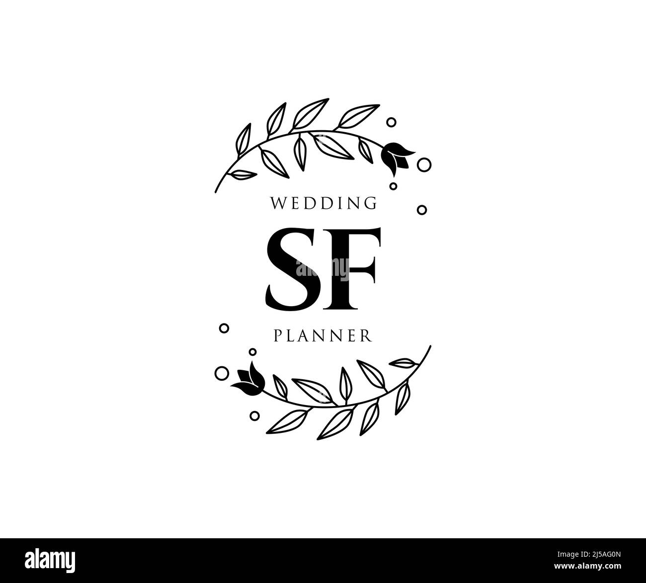 SF Initials letter Wedding monogram logos collection, hand drawn modern ...