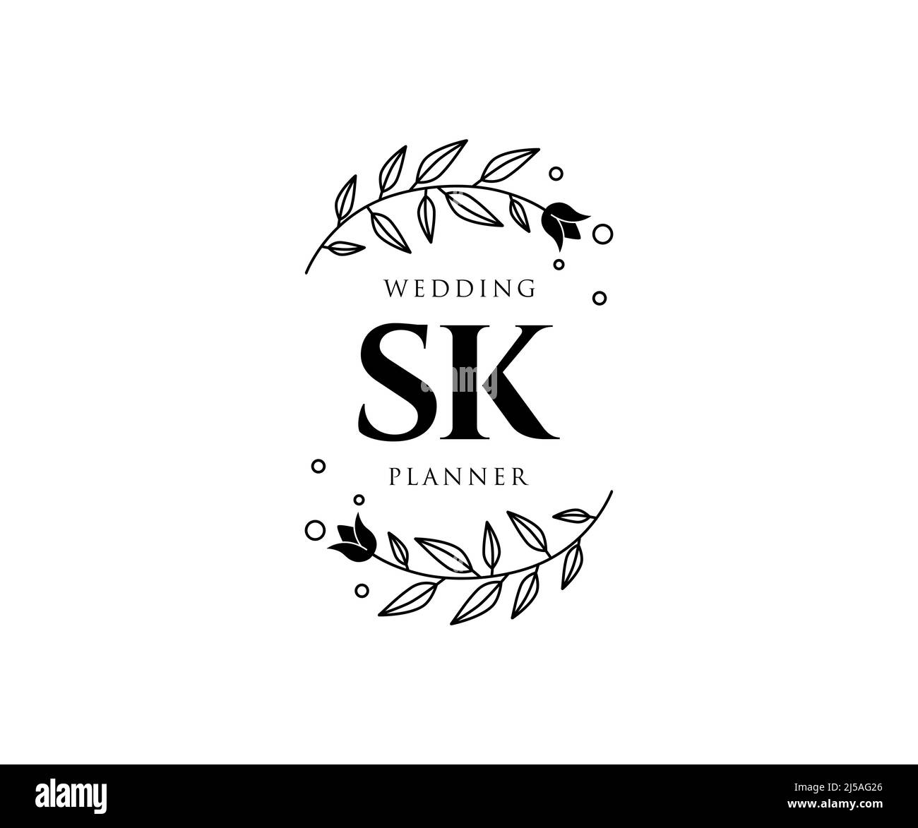 SK Initials letter Wedding monogram logos collection, hand drawn modern ...