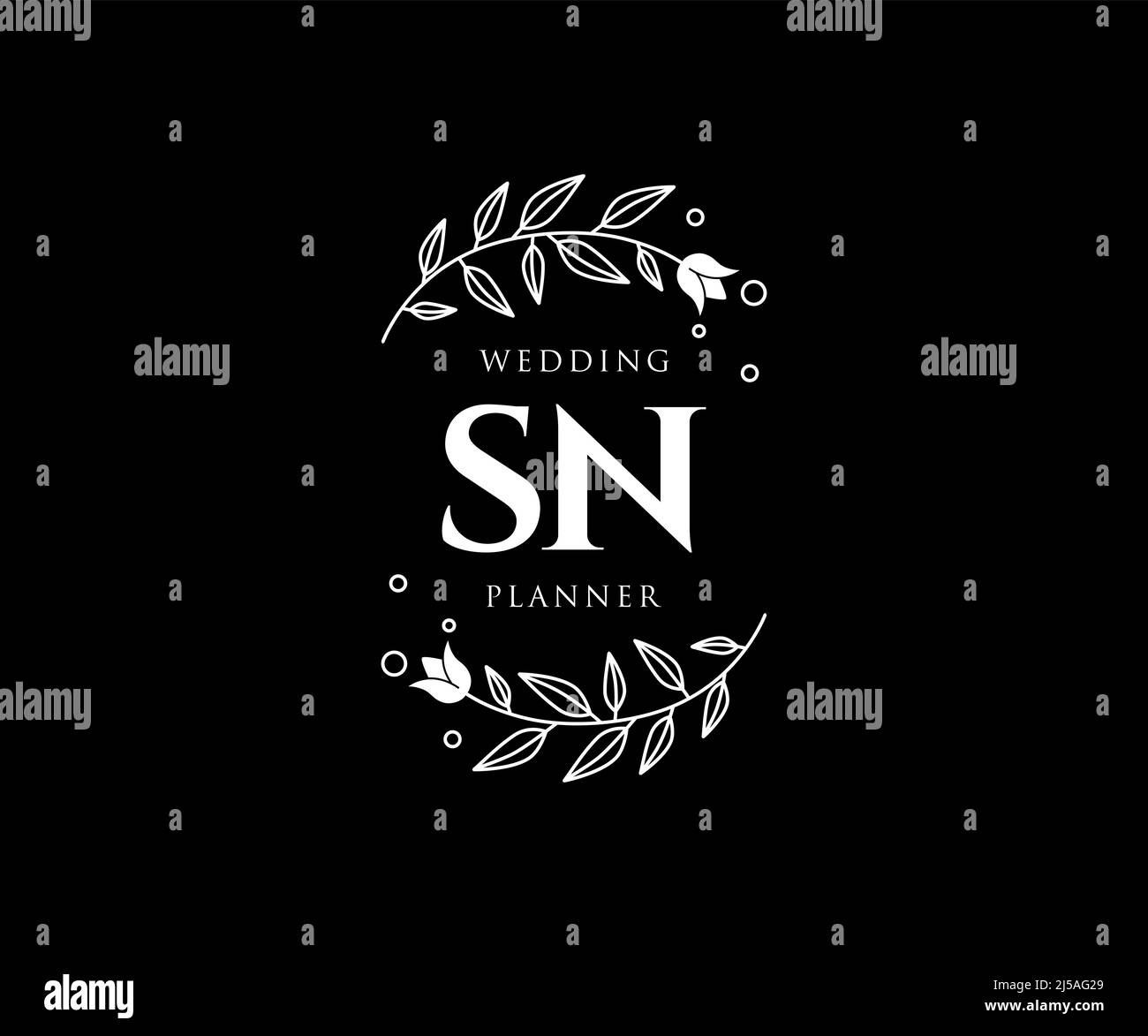 SN Initials letter Wedding monogram logos collection, hand drawn modern ...