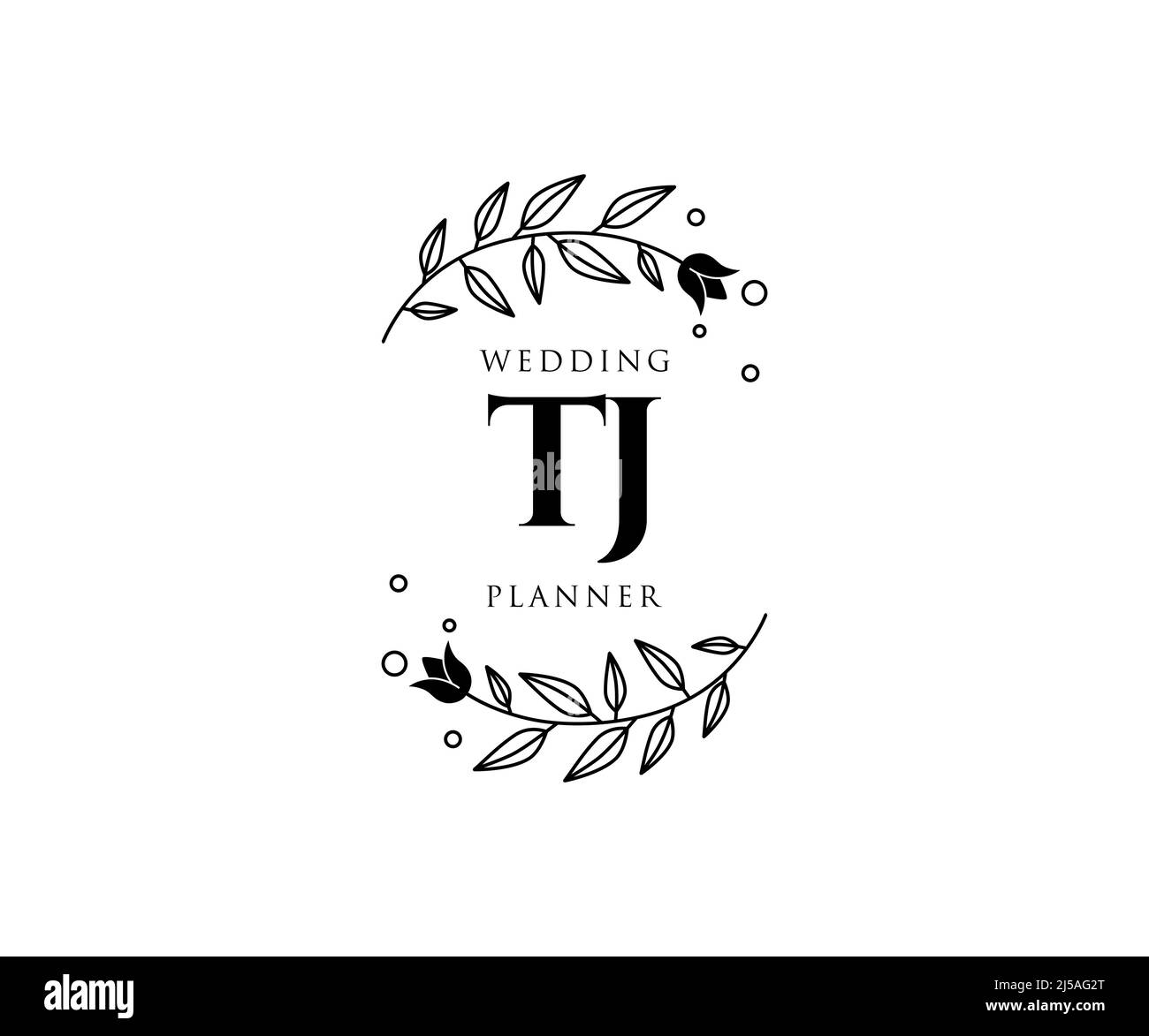 TJ Initials letter Wedding monogram logos collection, hand drawn modern ...
