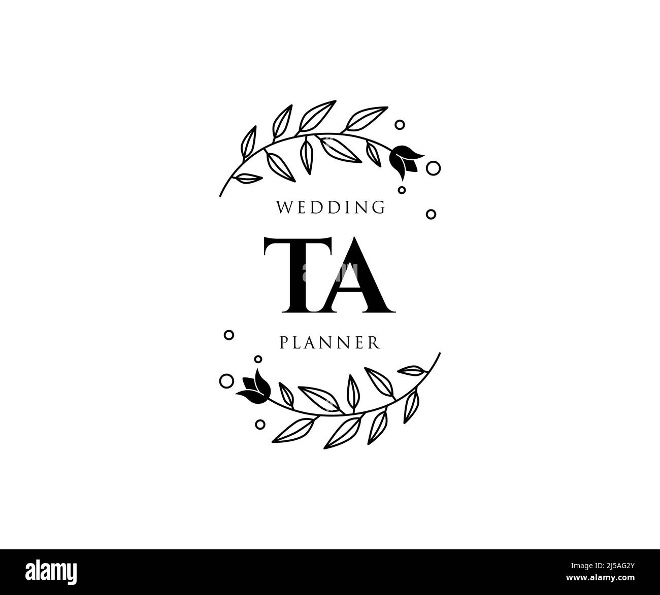 TA Initials letter Wedding monogram logos collection, hand drawn modern ...