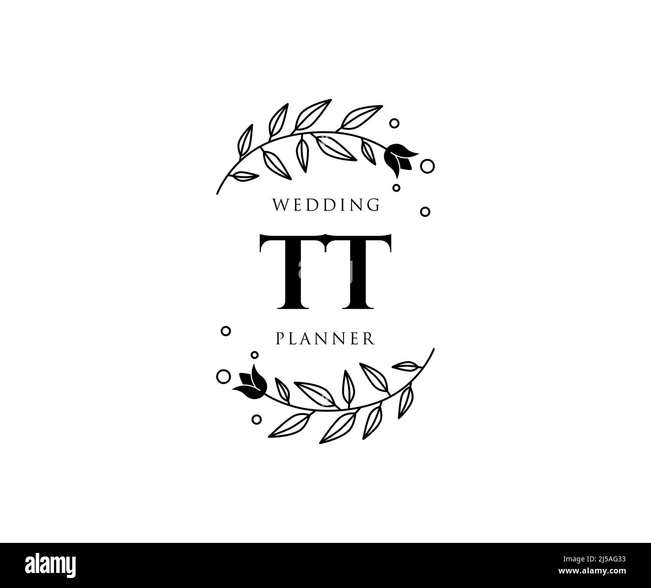TT Initials letter Wedding monogram logos collection, hand drawn modern minimalistic and floral ...
