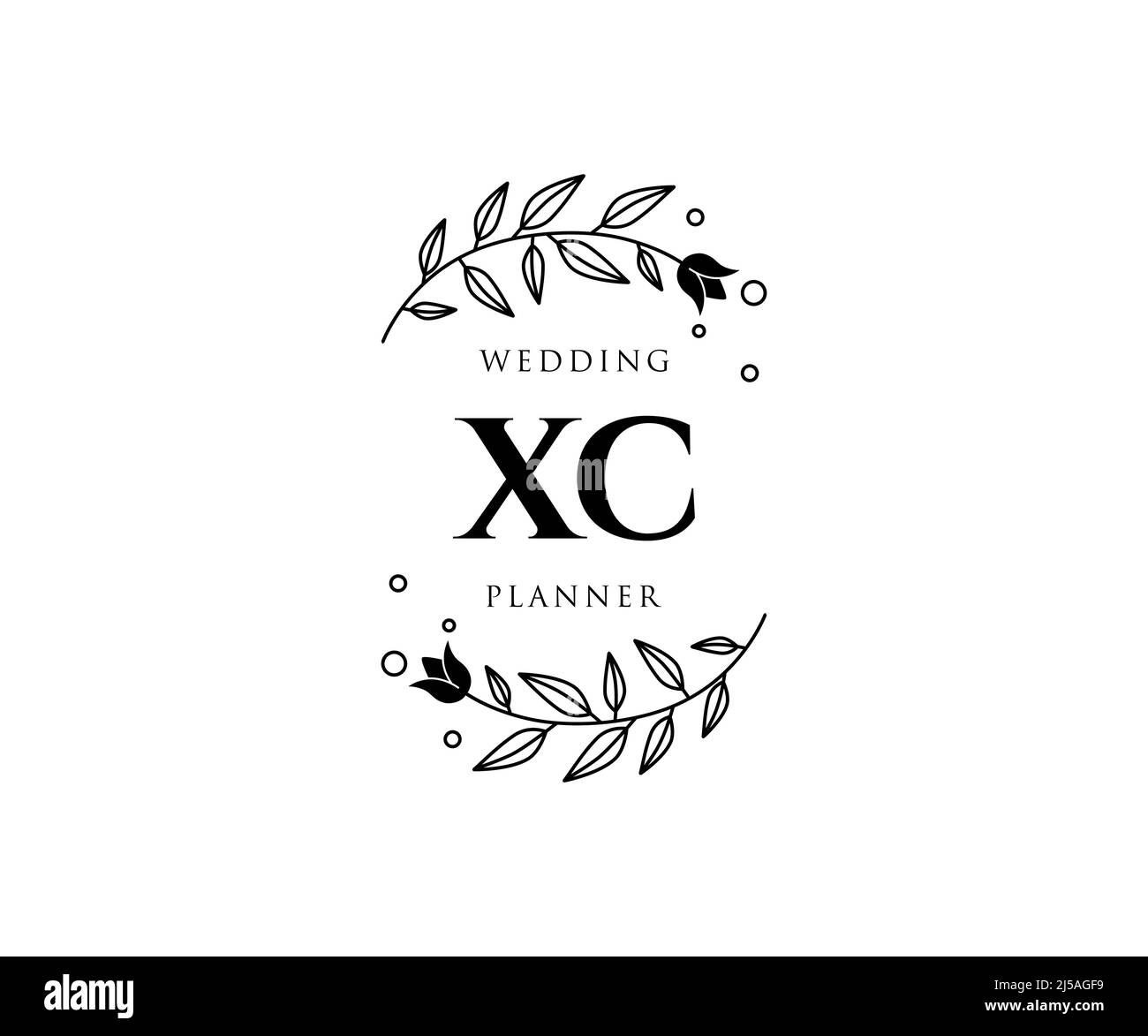 XC Initials letter Wedding monogram logos collection, hand drawn modern ...