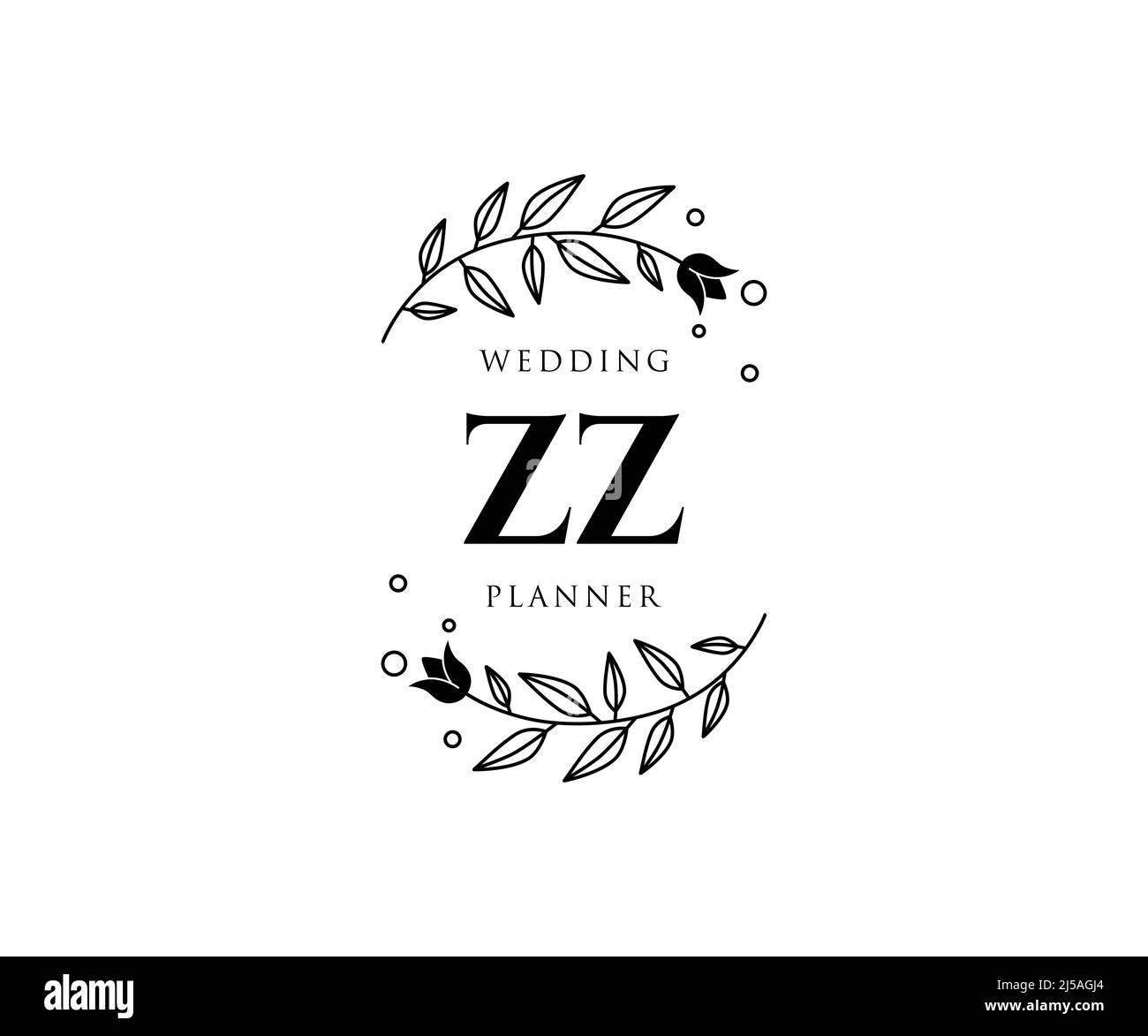 ZZ Initials letter Wedding monogram logos collection, hand drawn modern ...