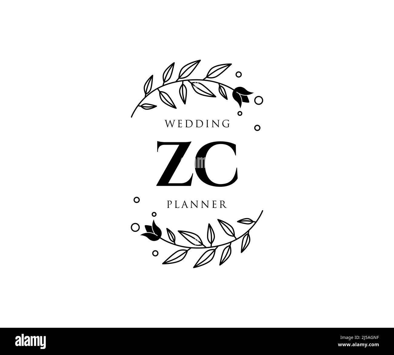 ZC Initials letter Wedding monogram logos collection, hand drawn modern ...