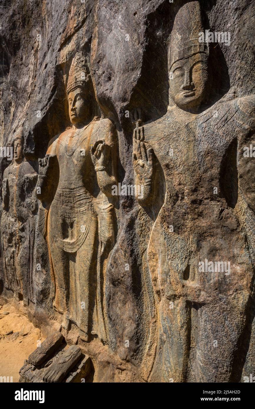 Carved Buddhist Sculpture Rock in Buduruvagala (UNESCO World Heritage ...