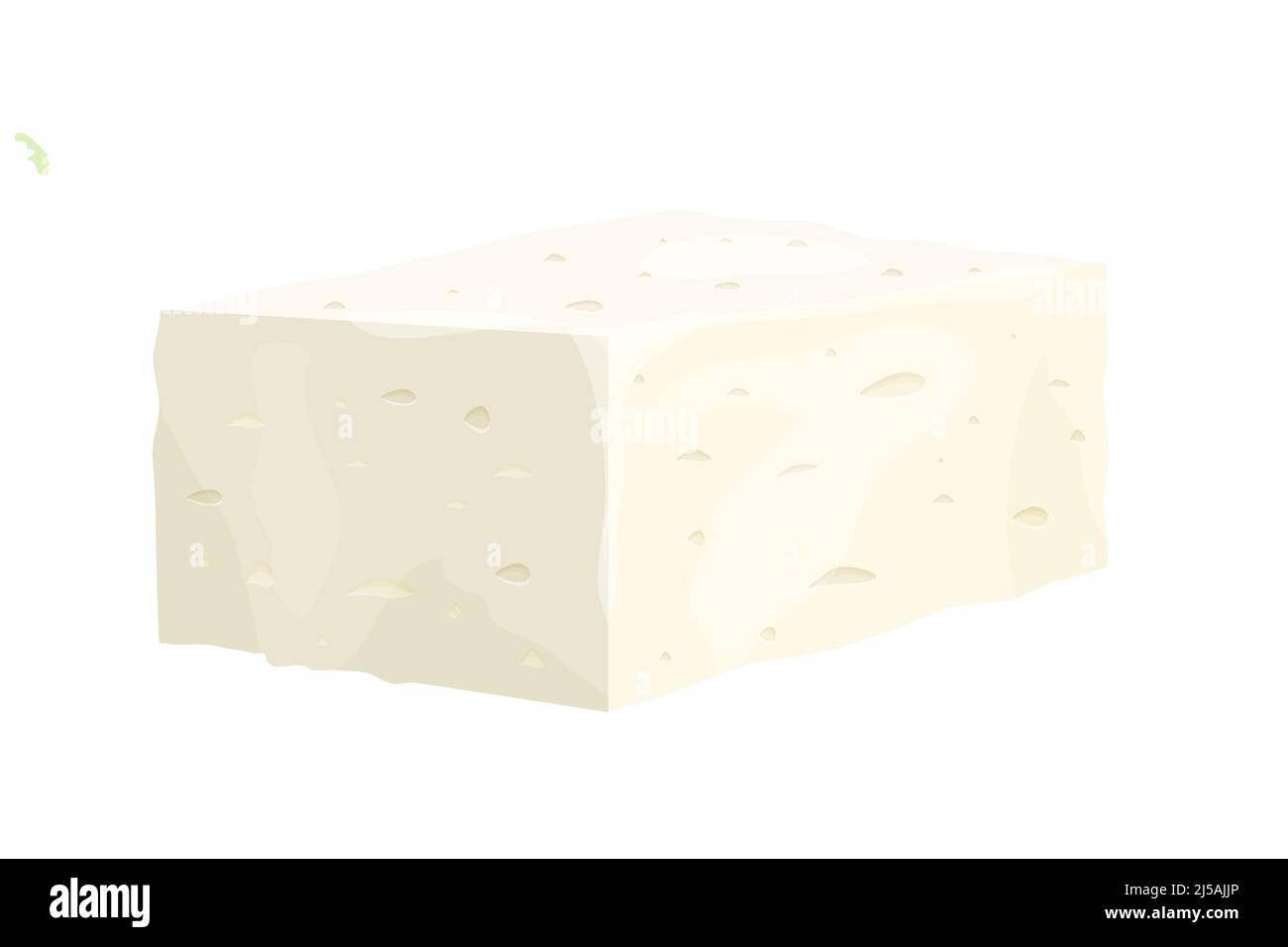 Feta cheese piece in cartoon style detailed ingredient isolated on ...