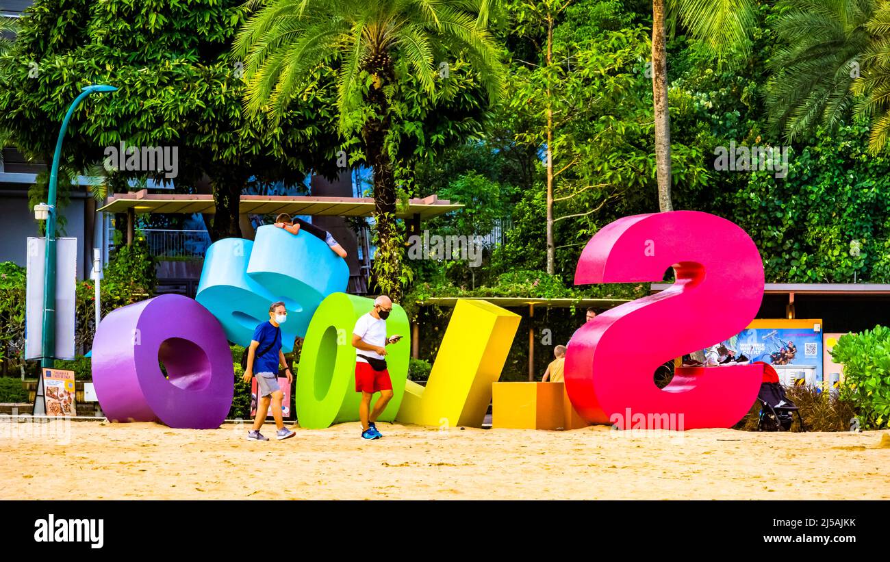 Sentosa siloso beach sign singapore hi-res stock photography and images ...