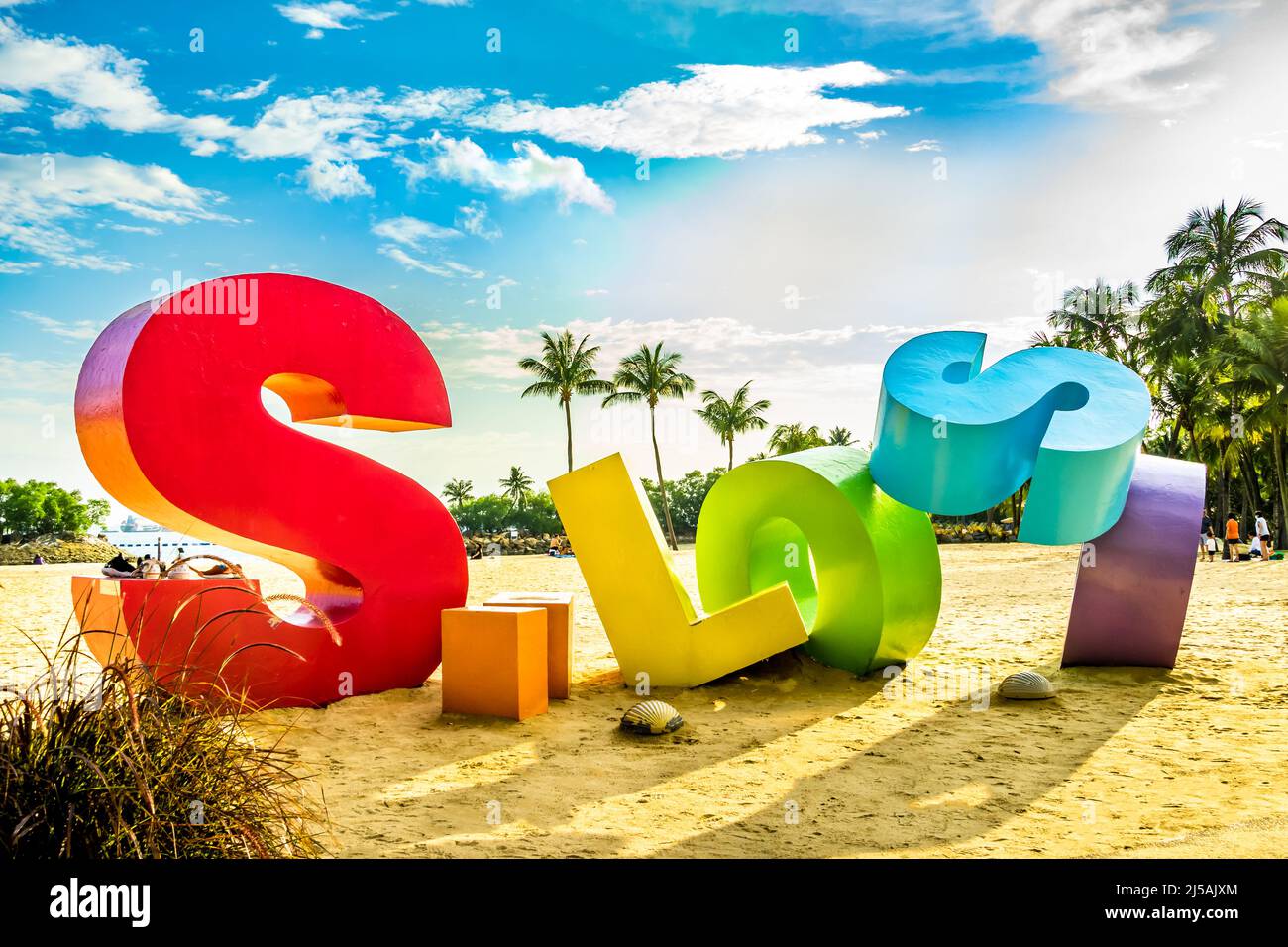 Sentosa siloso beach sign singapore hi-res stock photography and images ...