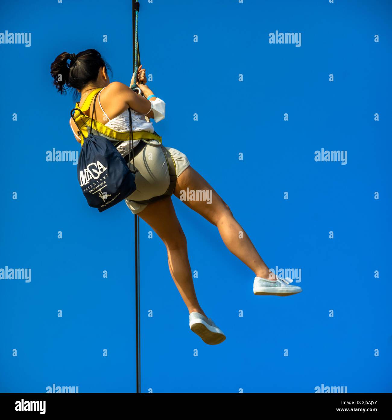 Megazip is a 450 meter zipline over the Imbiah hill jungle, Siloso ...