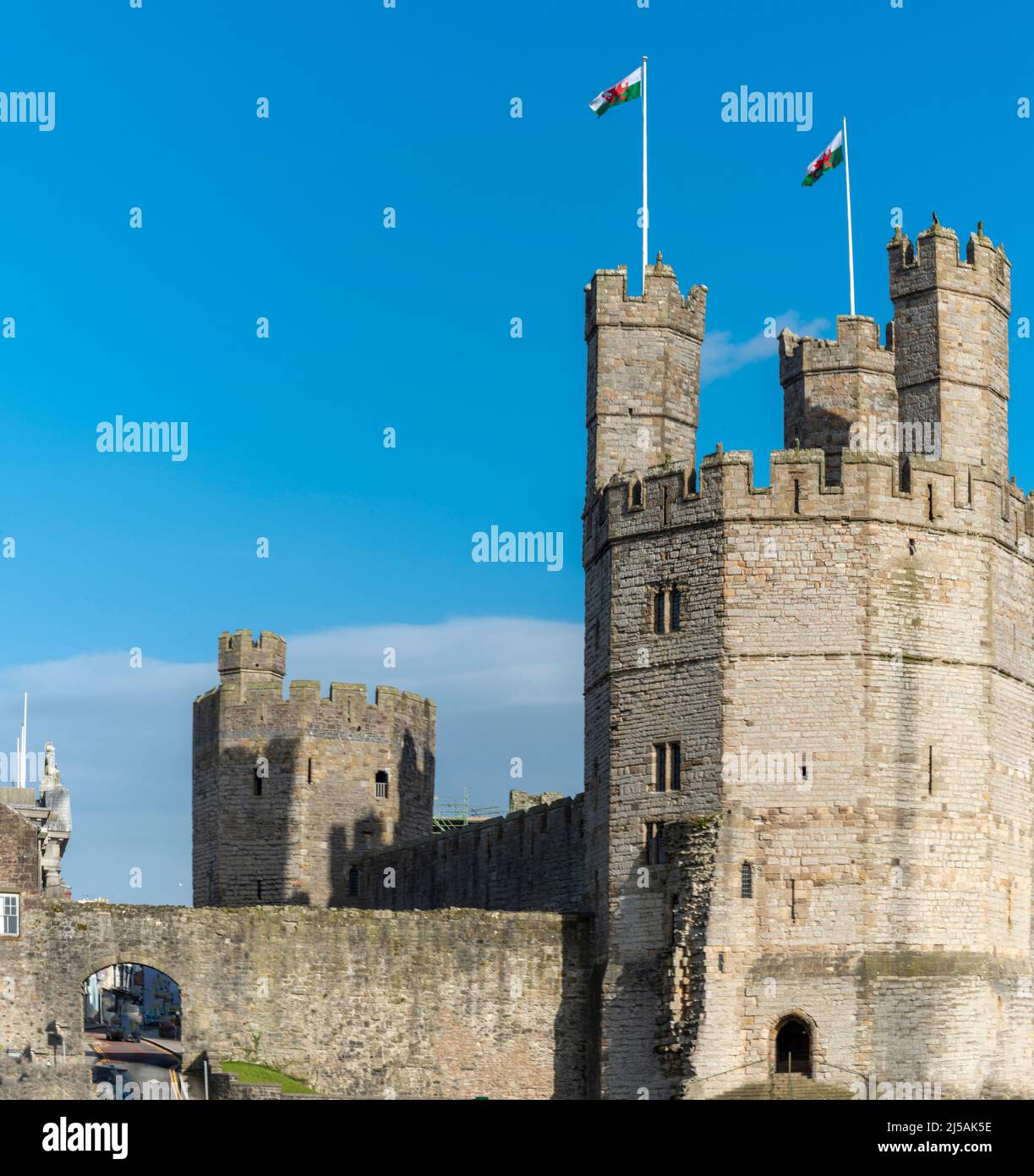 One of the greatest buildings of the Middle Ages,the Welsh flag flying ...