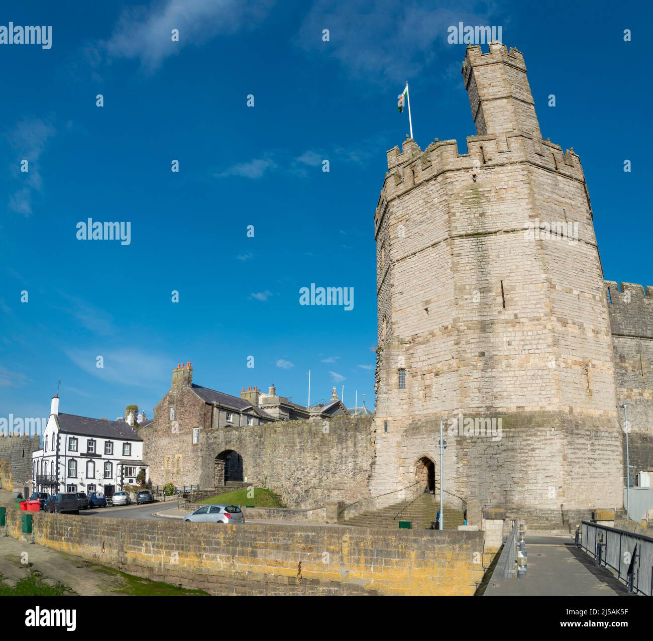 One of the greatest buildings of the Middle Ages,the Welsh flag flying ...