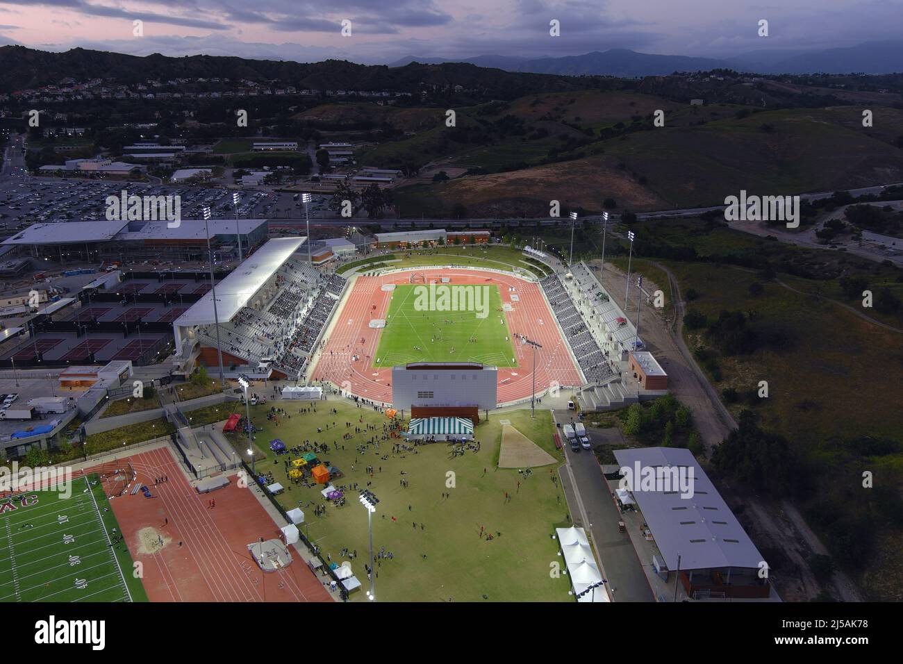 An aerial view of Hilmer Lodge Stadium, the site of the 62nd. Mt. San ...