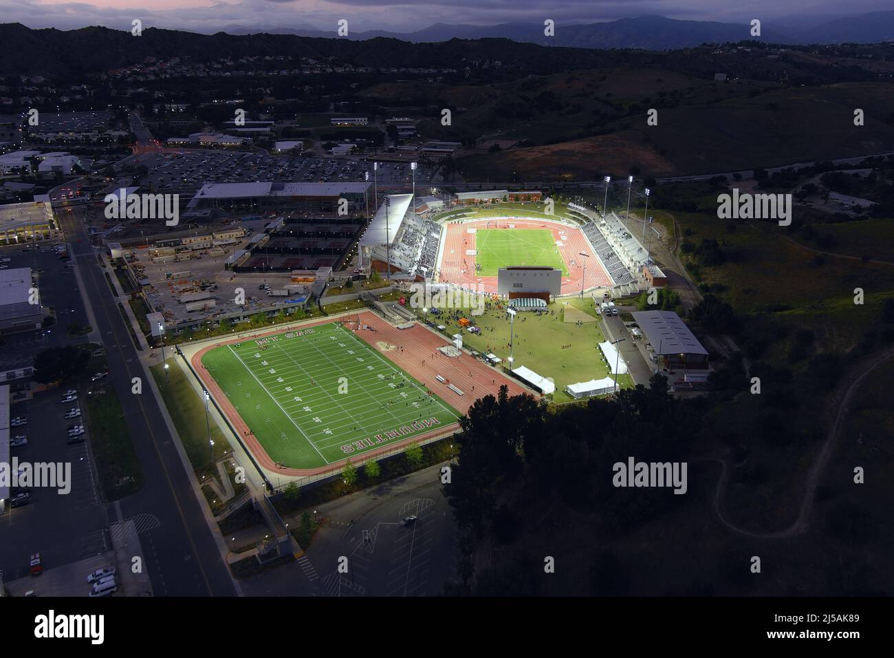 An aerial view of Hilmer Lodge Stadium, the site of the 62nd. Mt. San ...