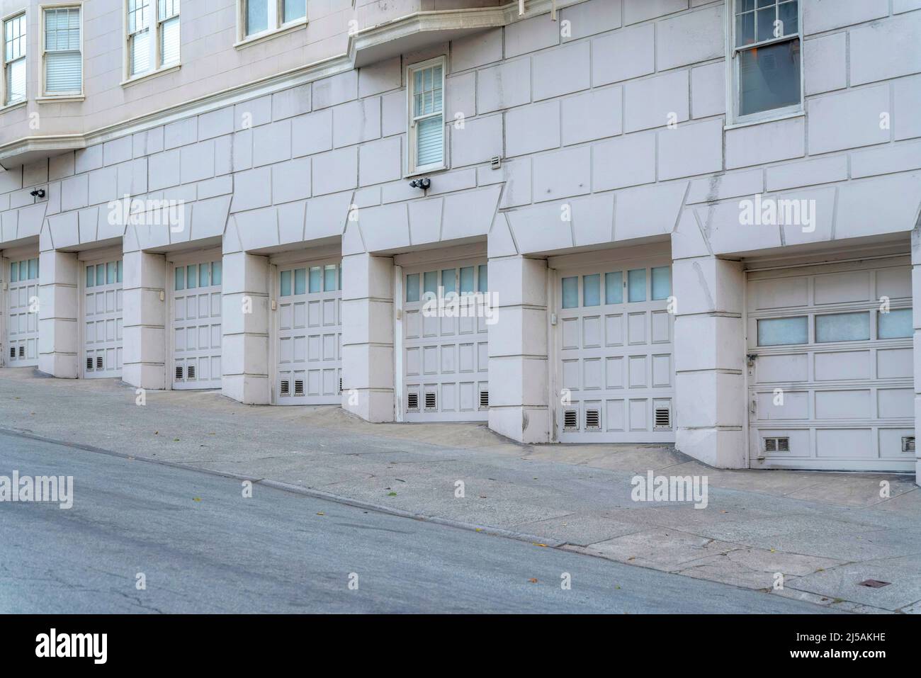 Residential building with sectional garage doors at San Francisco ...