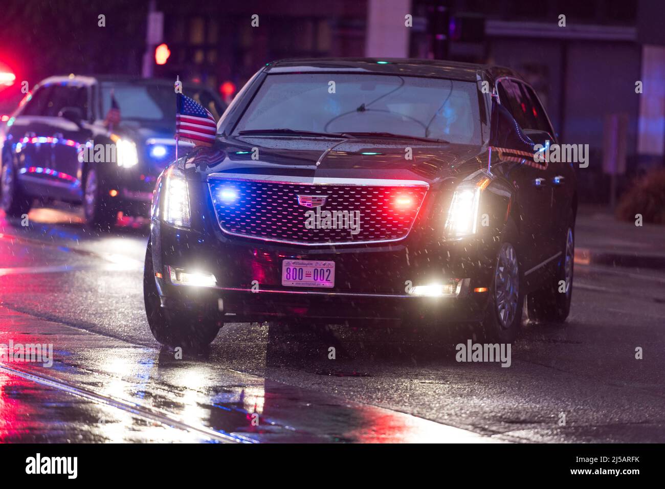 Seattle, USA. 21st Apr, 2022. Just after 8:00pm President Biden's ...