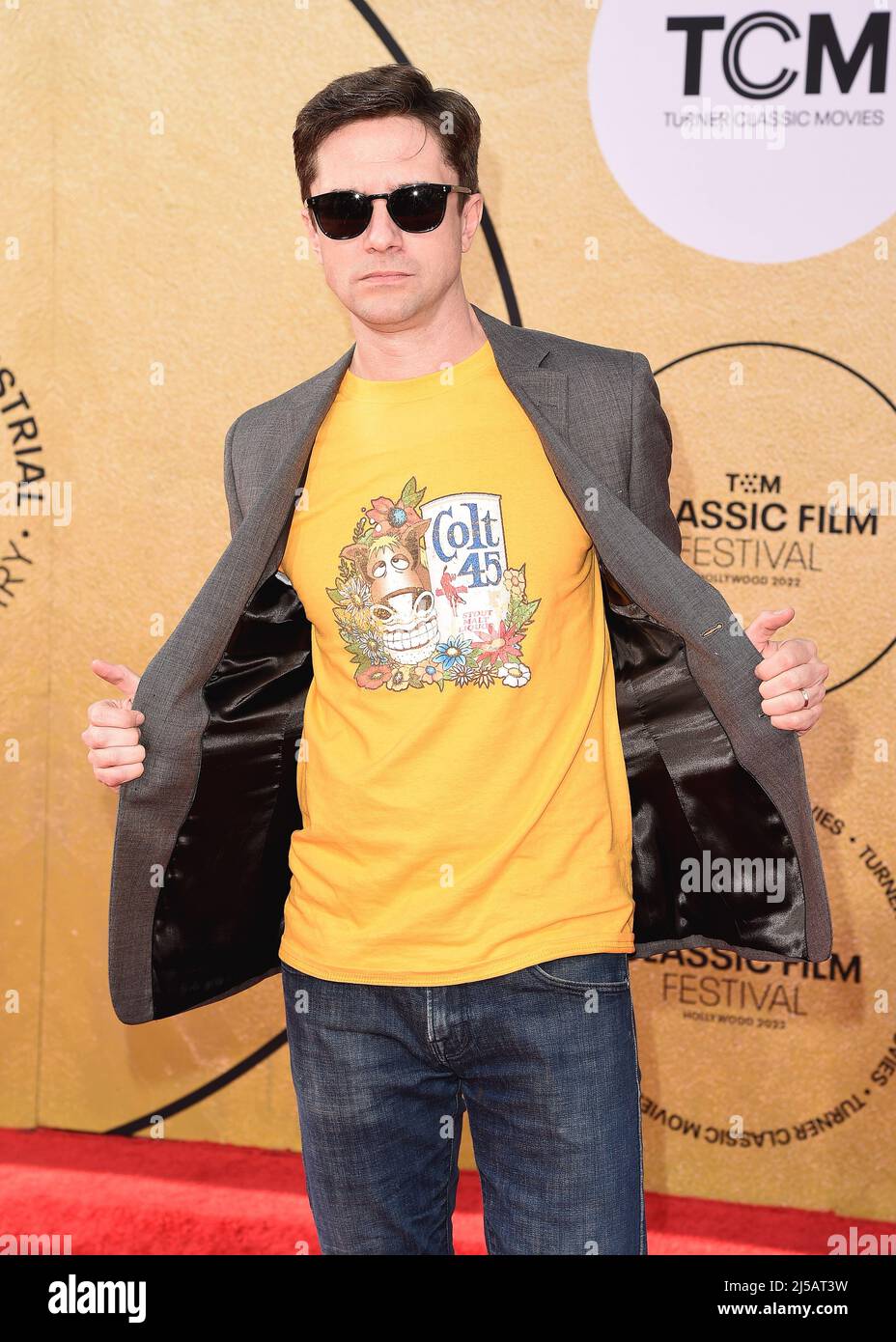 Topher Grace walking on the red carpet at the 2022 TCM Classic Film ...