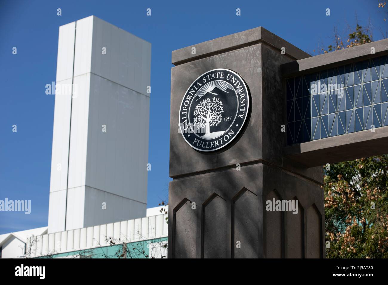 Fullerton, California, USA - February 22, 2022: Afternoon sunlight ...