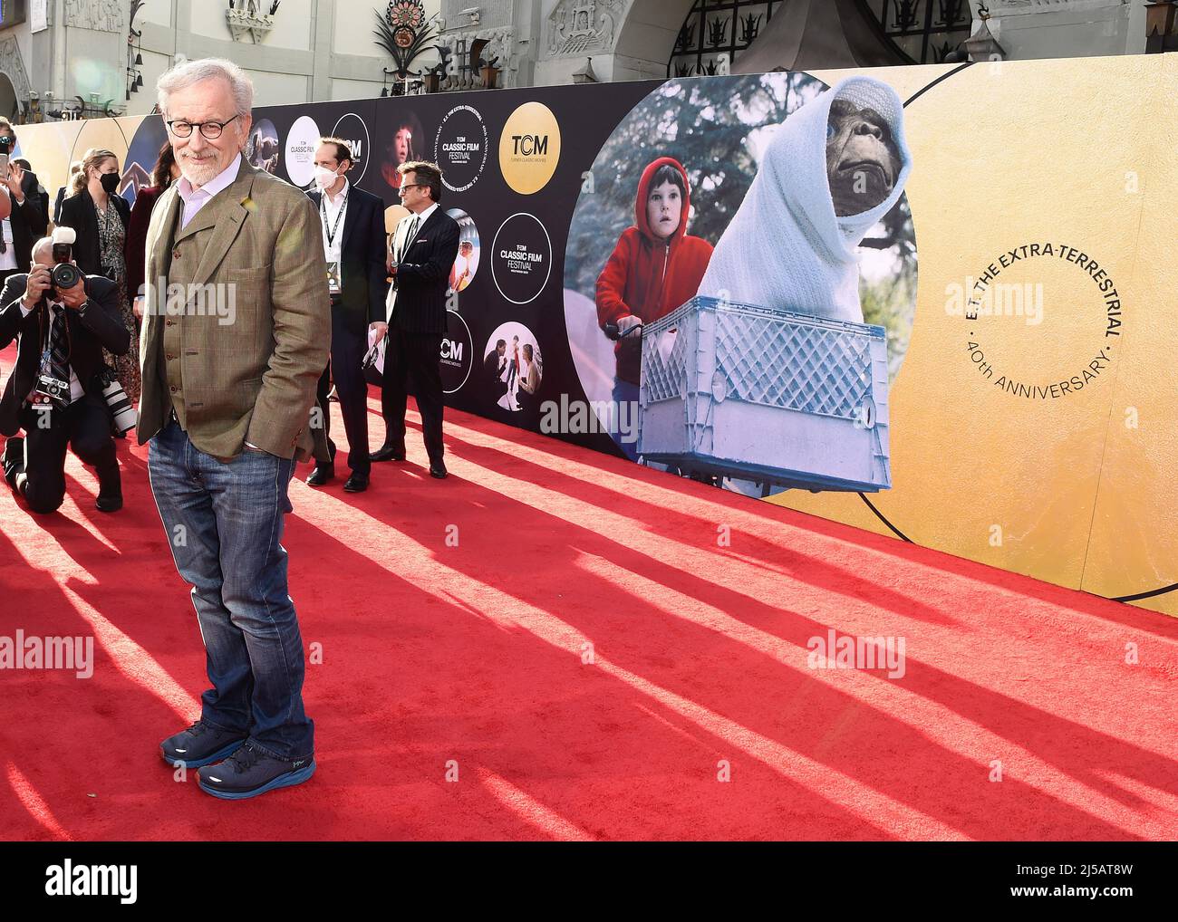 Steven Spielberg walking on the red carpet at the 2022 TCM Classic Film ...