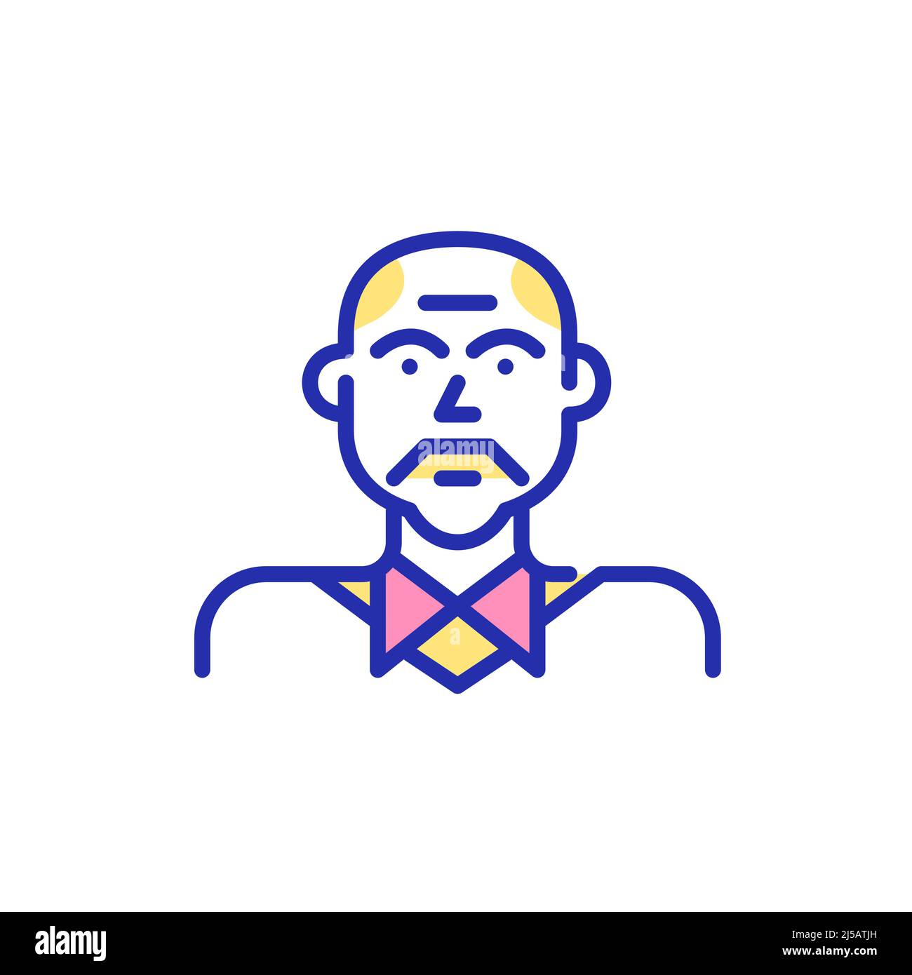 Working professional middle-aged man. Pixel perfect, editable stroke ...