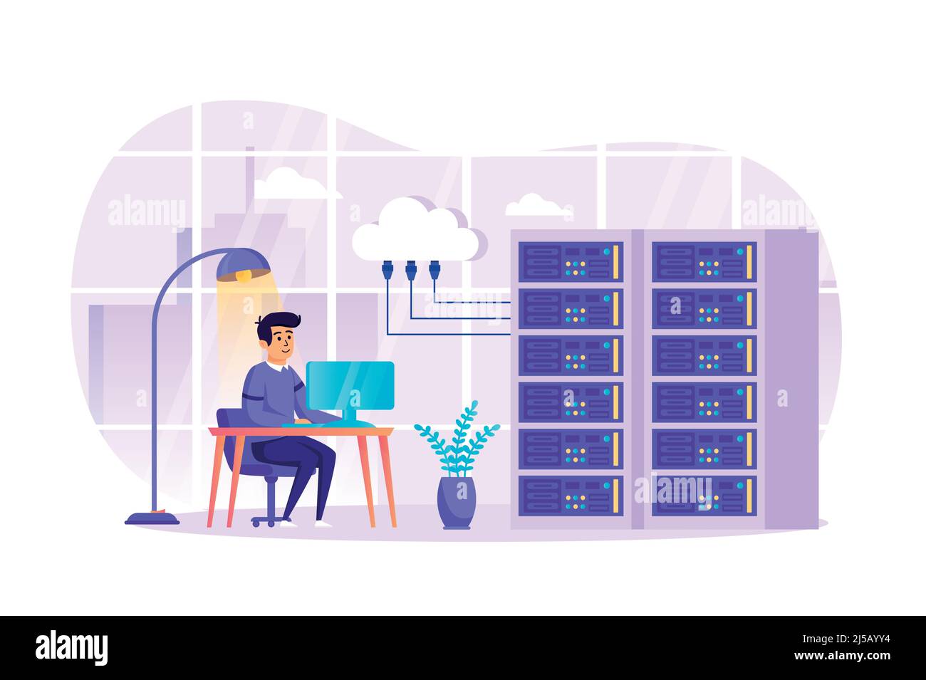 Monitoring room Stock Vector Images - Alamy