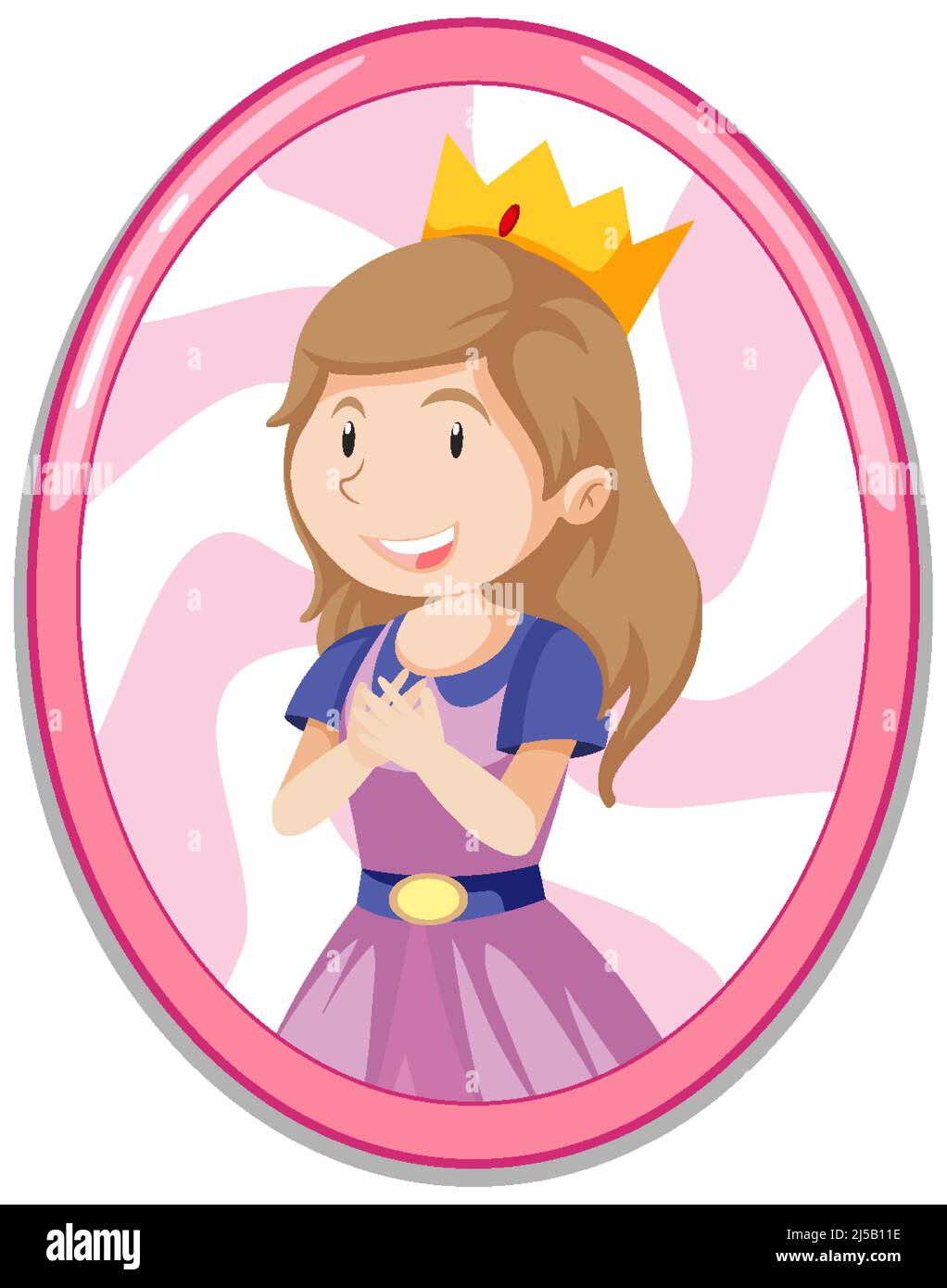Cute princess cartoon character illustration Stock Vector Image & Art ...