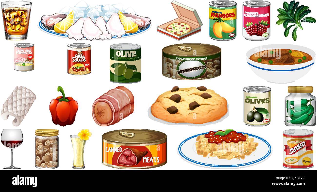 Set of different foods illustration Stock Vector Image & Art - Alamy