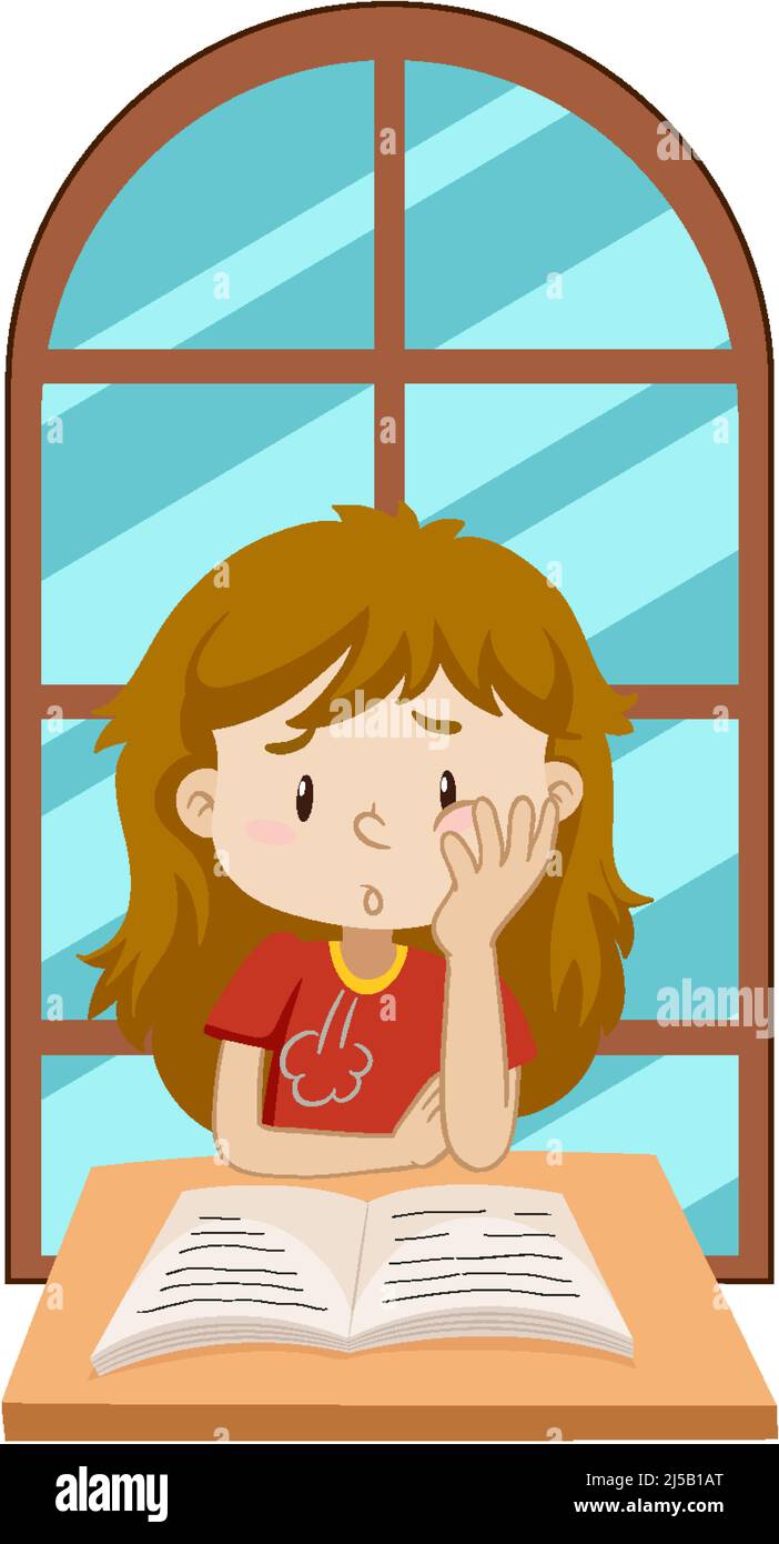 Student girl simple cartoon character illustration Stock Vector Image ...