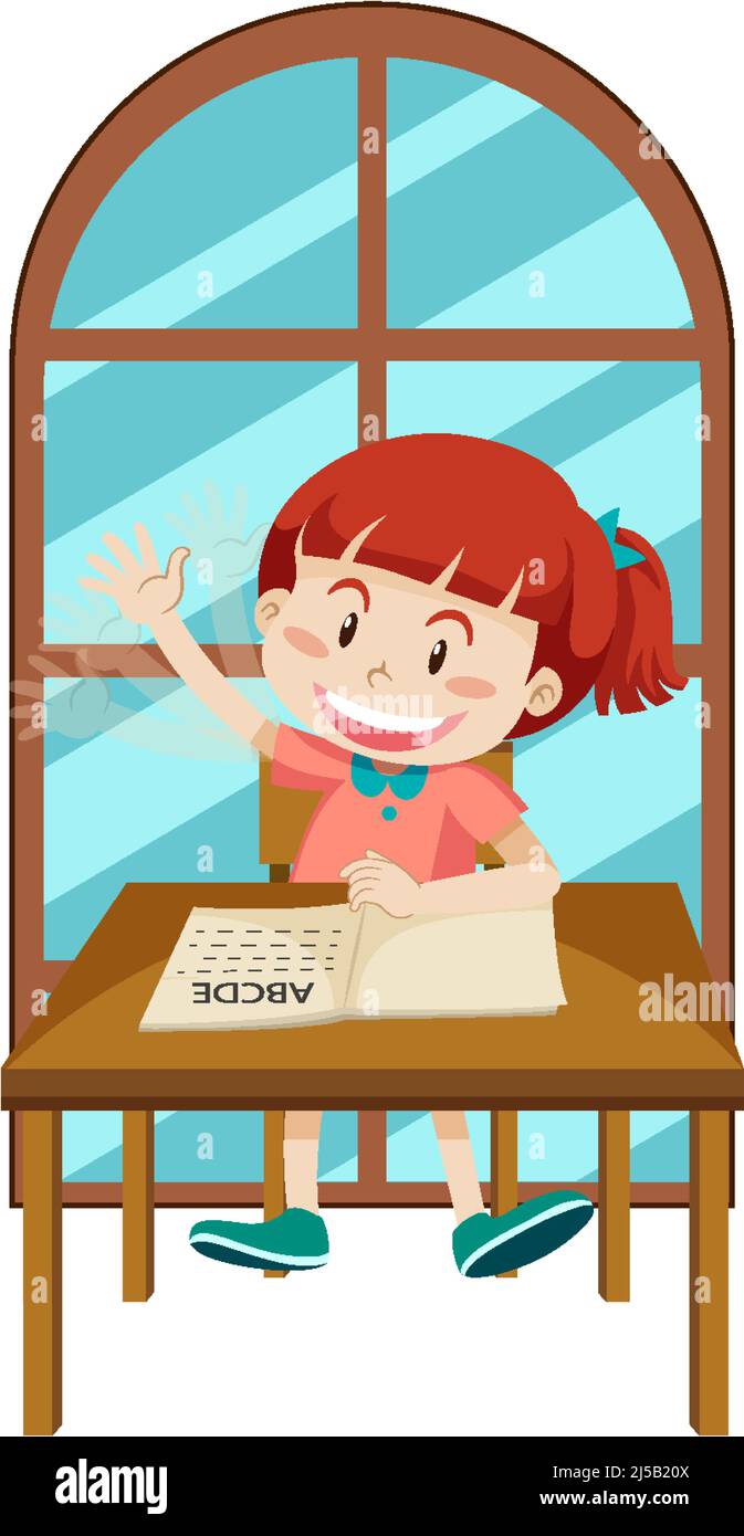 Student girl simple cartoon character illustration Stock Vector Image ...