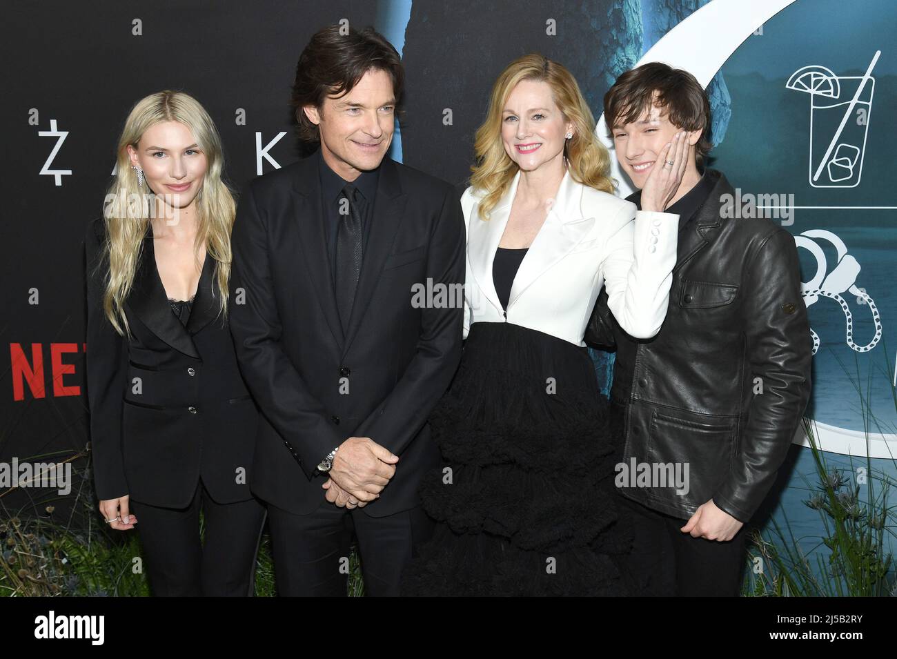 (L-R) Sofia Hublitz, Jason Bateman, Laura Linney, and Skylar Gaertner ...