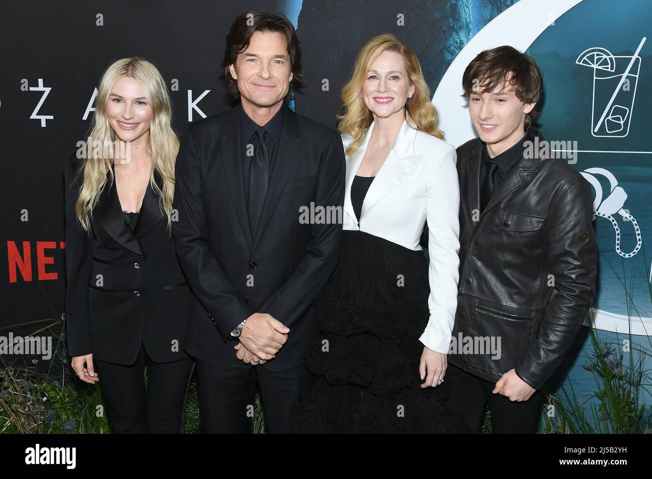 (L-R) Sofia Hublitz, Jason Bateman, Laura Linney, and Skylar Gaertner ...