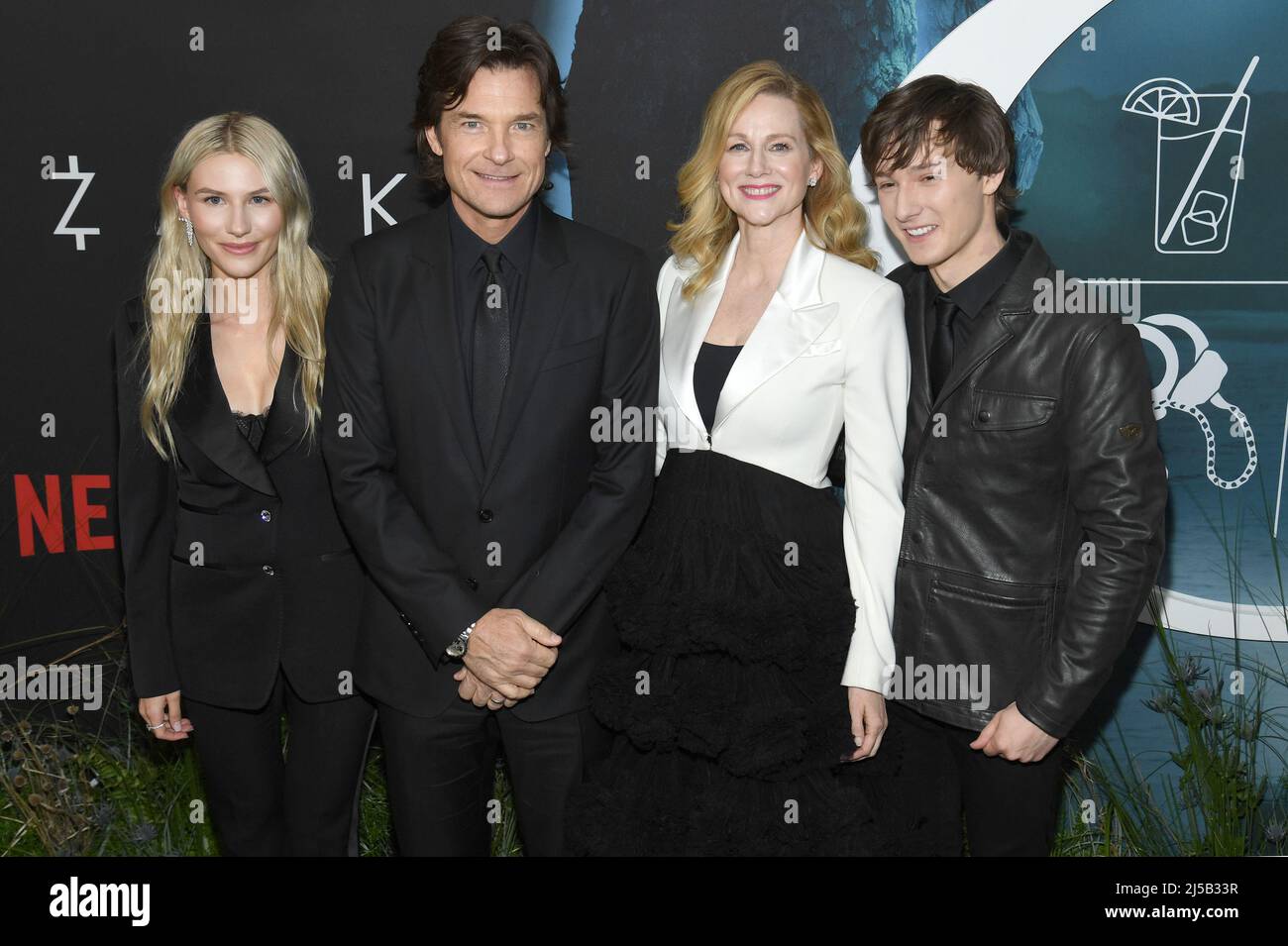 (L-R) Sofia Hublitz, Jason Bateman, Laura Linney, and Skylar Gaertner ...