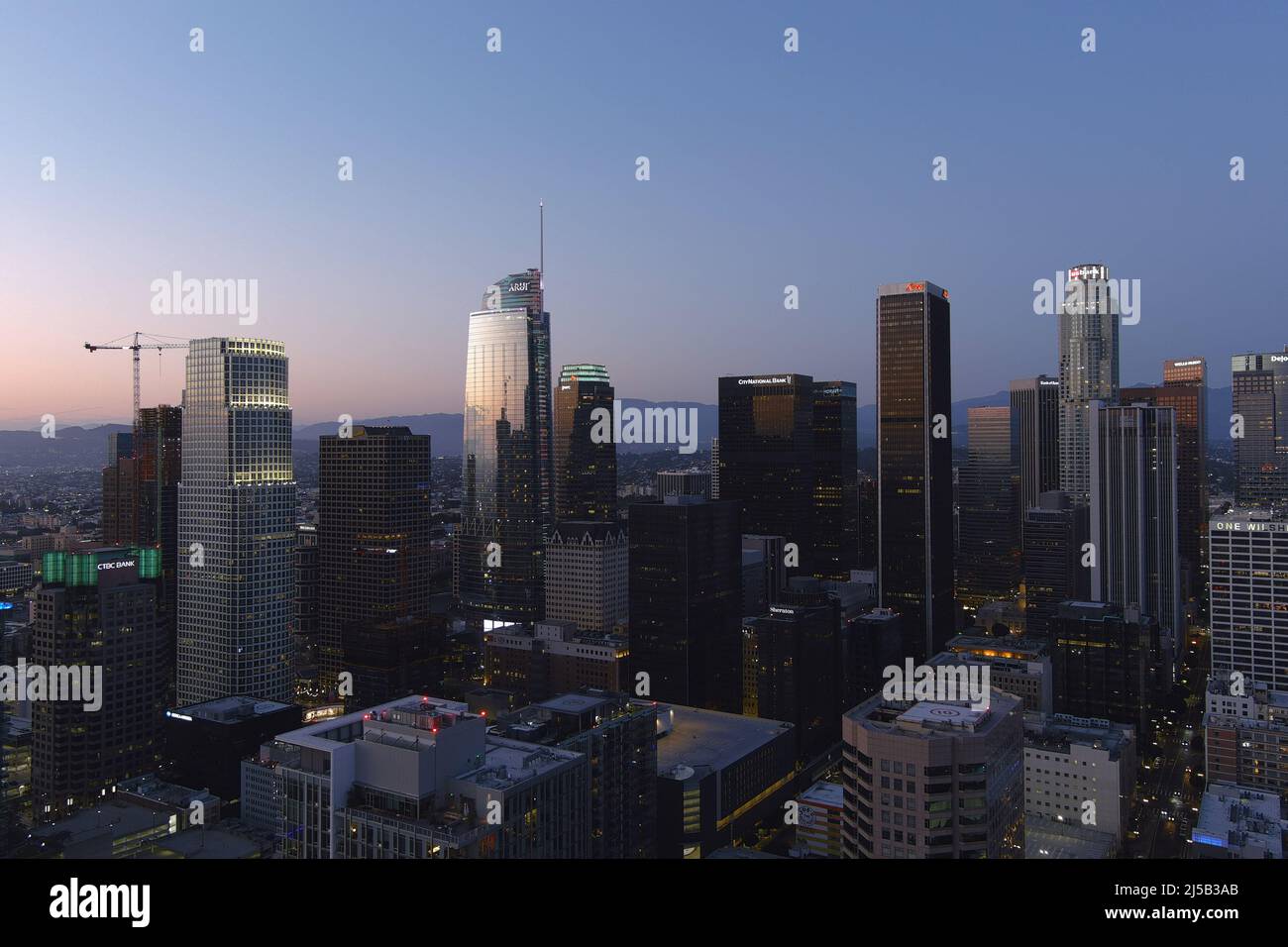 Los Angeles, United States. 17th Apr, 2022. An aerial view of the Los ...