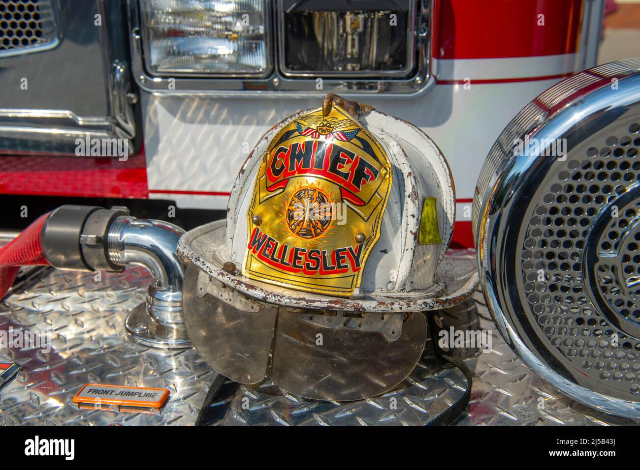 Wellesley town antique Fire Chief helmet in Wellesley Fire Department ...