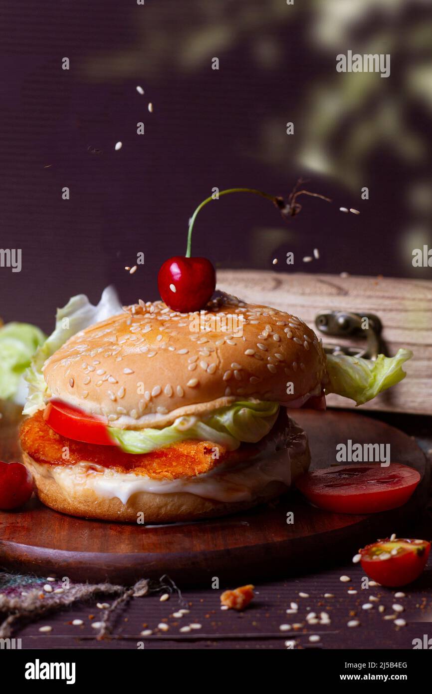 Paneer burger hi-res stock photography and images - Alamy