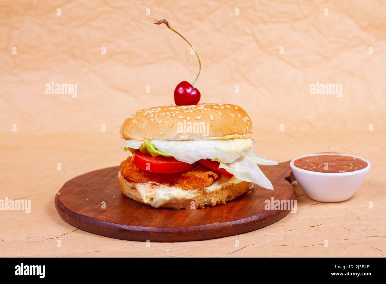 Juicy paneer burger, hamburger or cheeseburger with one paneer patties ...