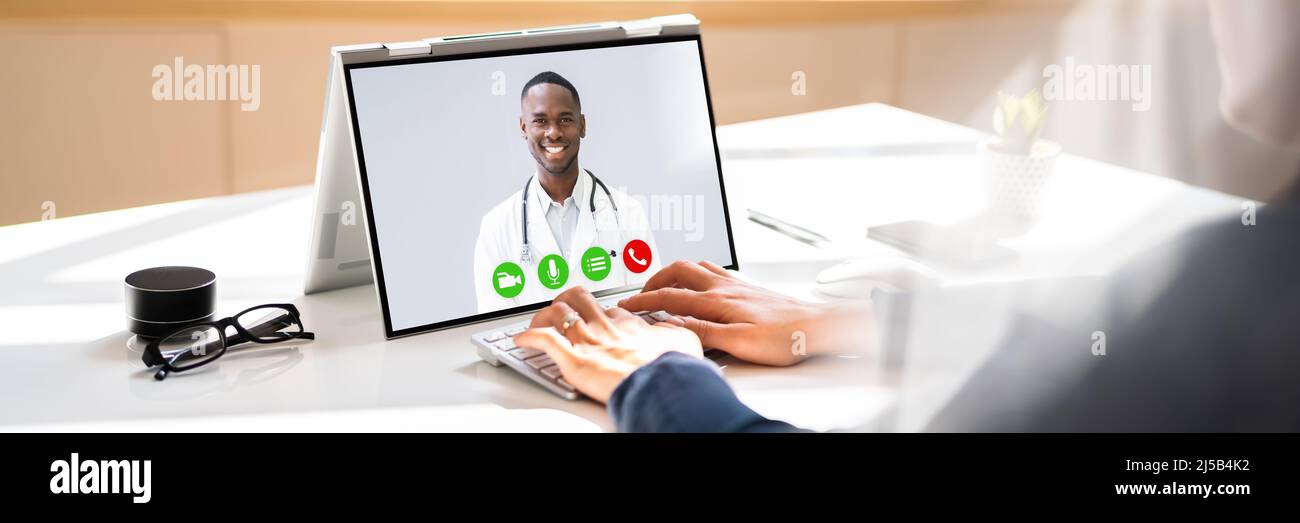 Telemedicine Online Training Conference With Doctor. Elearning Medical ...
