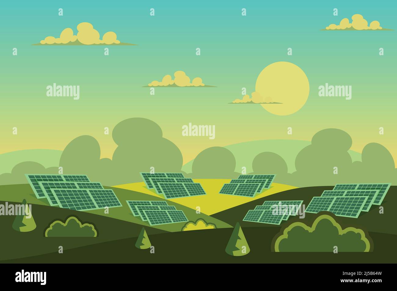 Solar panel in field Stock Vector Images - Alamy