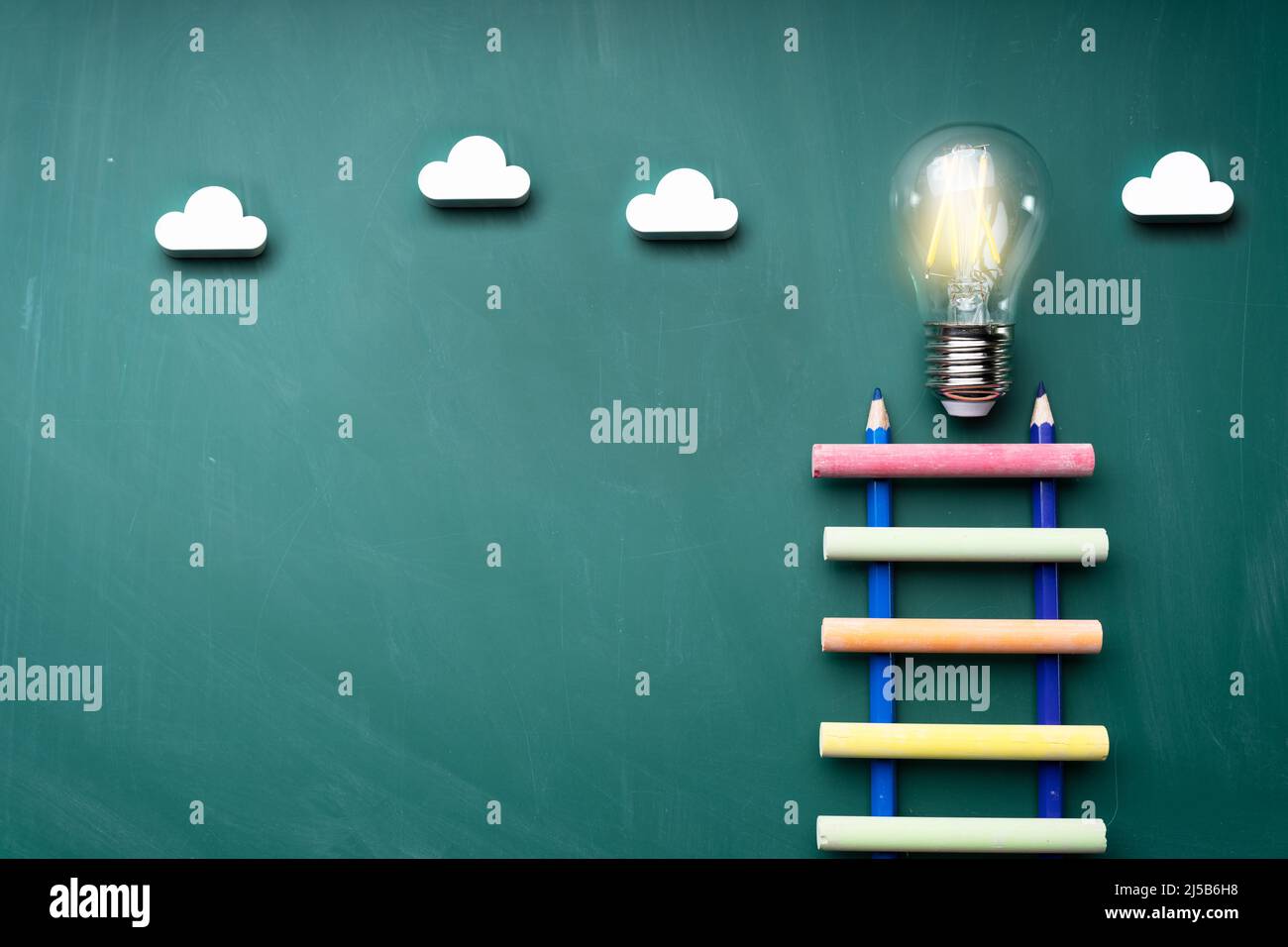 Chalkboard Step Ladder Progress And Growth Success Stock Photo - Alamy