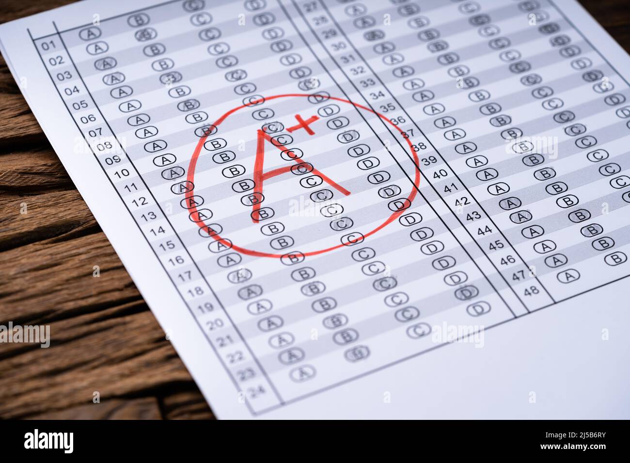 Student Exam Test. School Performance Grade Mark Stock Photo - Alamy