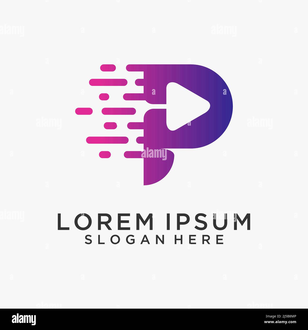 Letter P media logo design Stock Vector Image & Art - Alamy