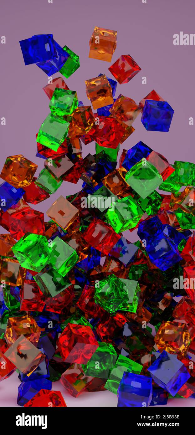 falling square jelly Stock Photo - Alamy