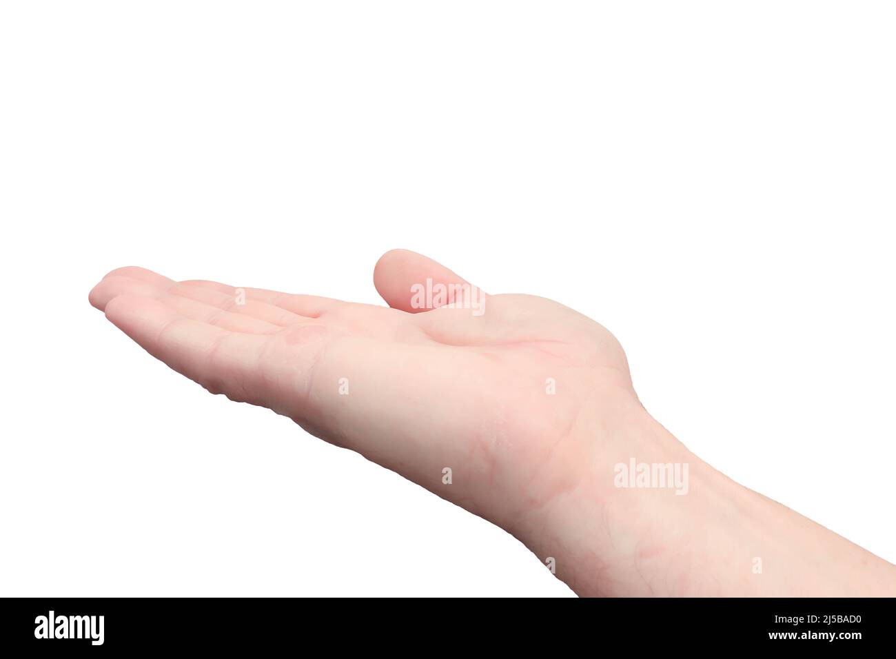 A close-up of a man's hand. Isolate on a white background Stock Photo ...