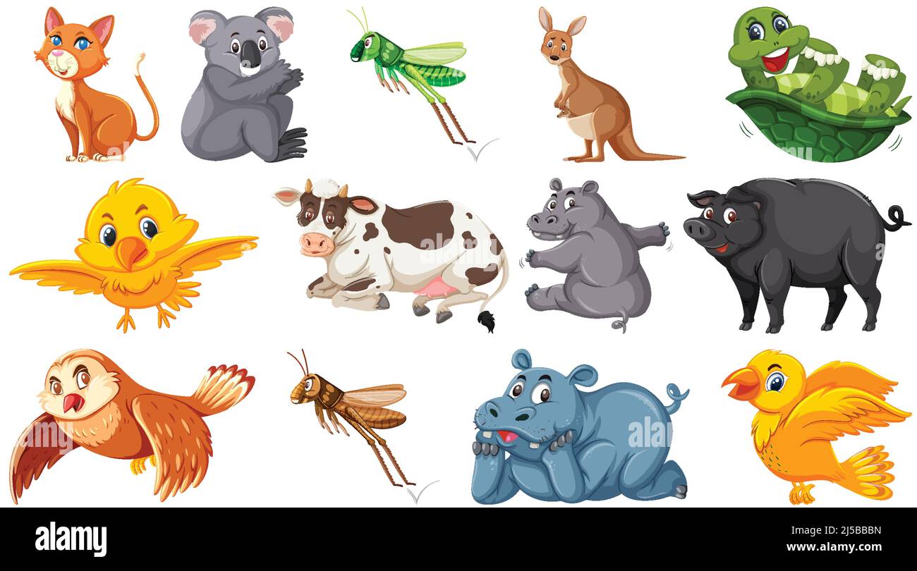 Set of isolated different animals illustration Stock Vector Image & Art ...