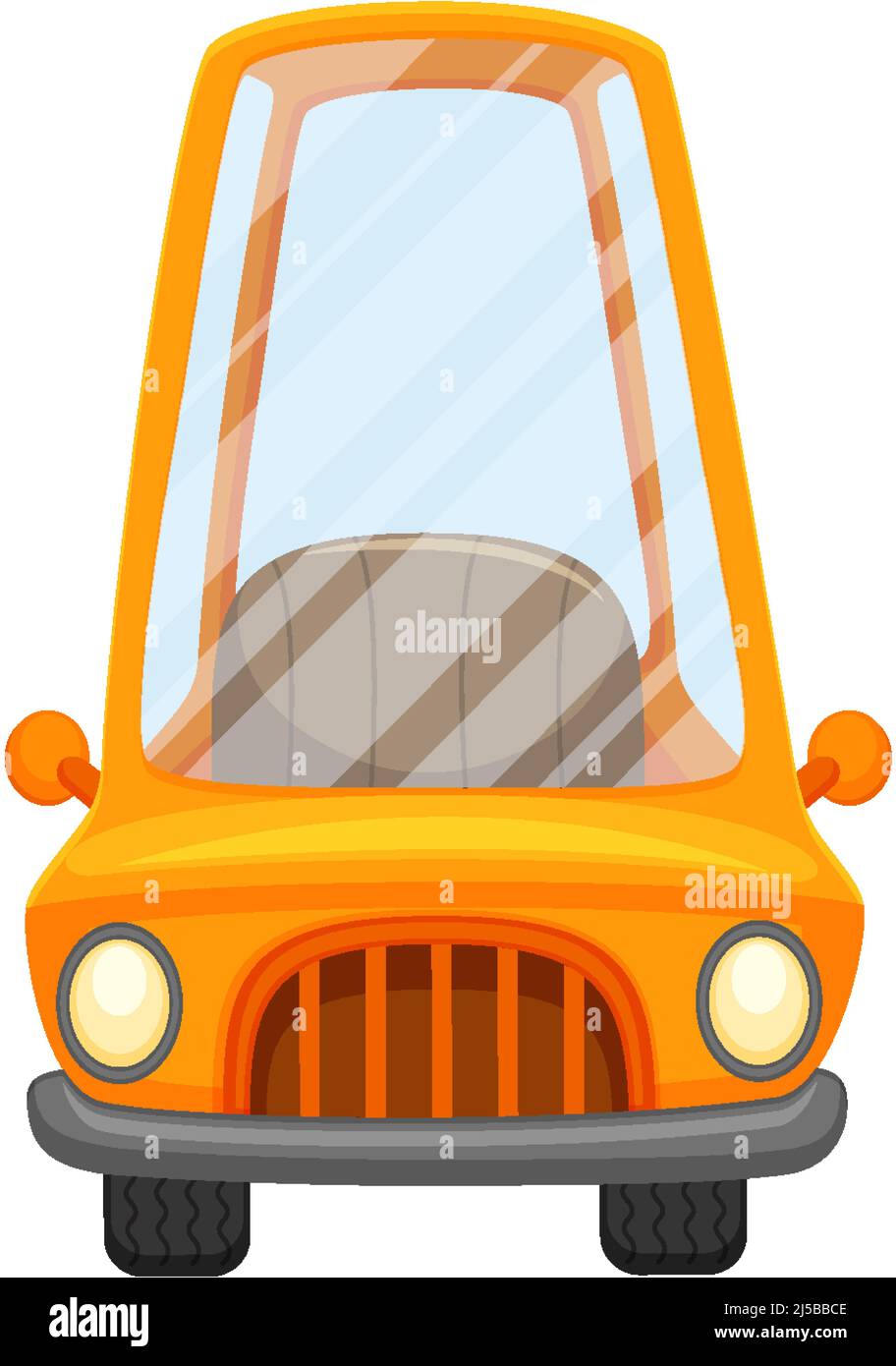Isolated cartoon empty car on white background illustration Stock ...