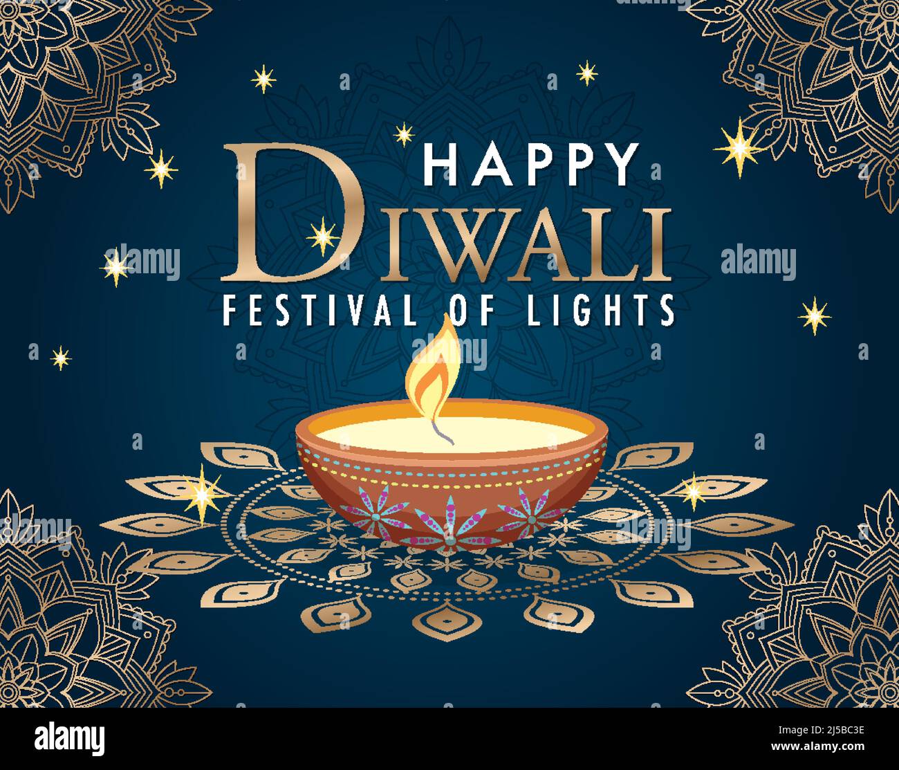 Happy Diwali festival of lights poster illustration Stock Vector Image ...