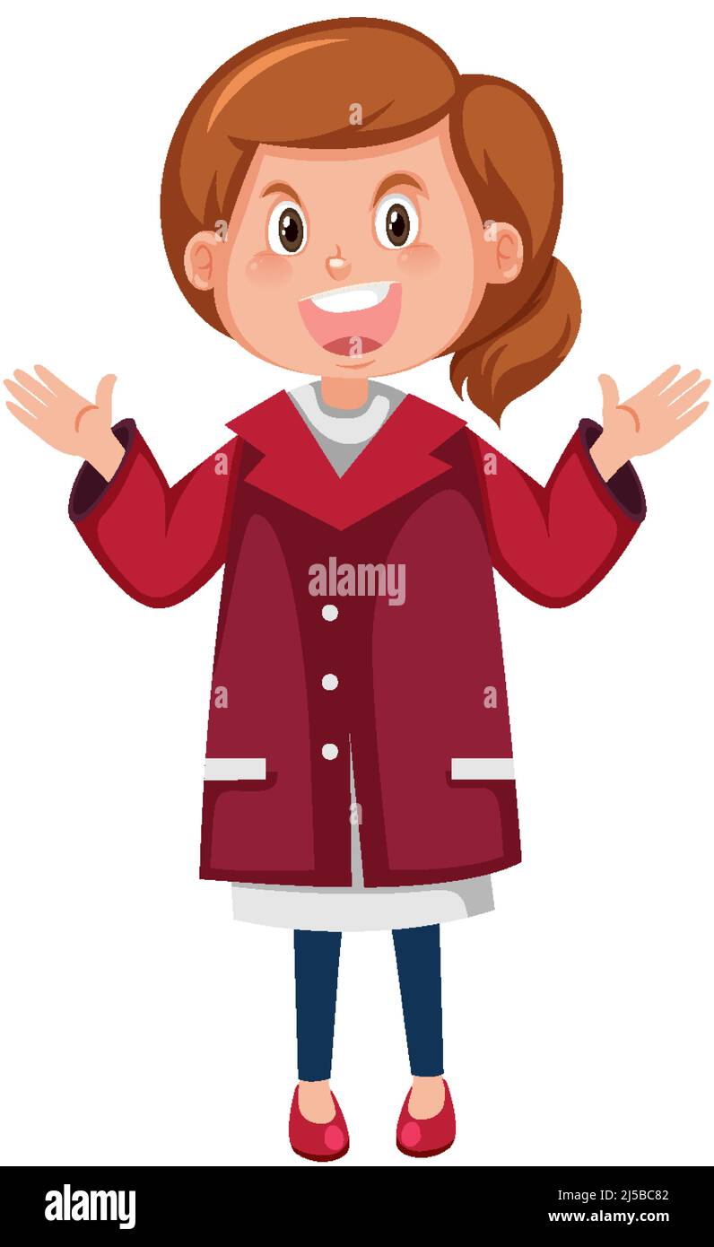 Cute simple cartoon character on white background illustration Stock ...