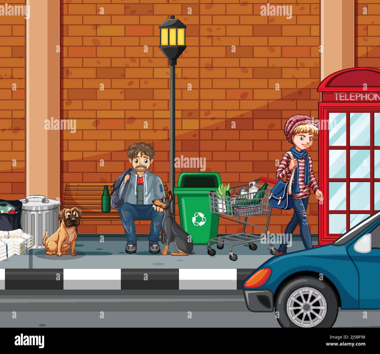 Homeless pavement Stock Vector Images - Alamy