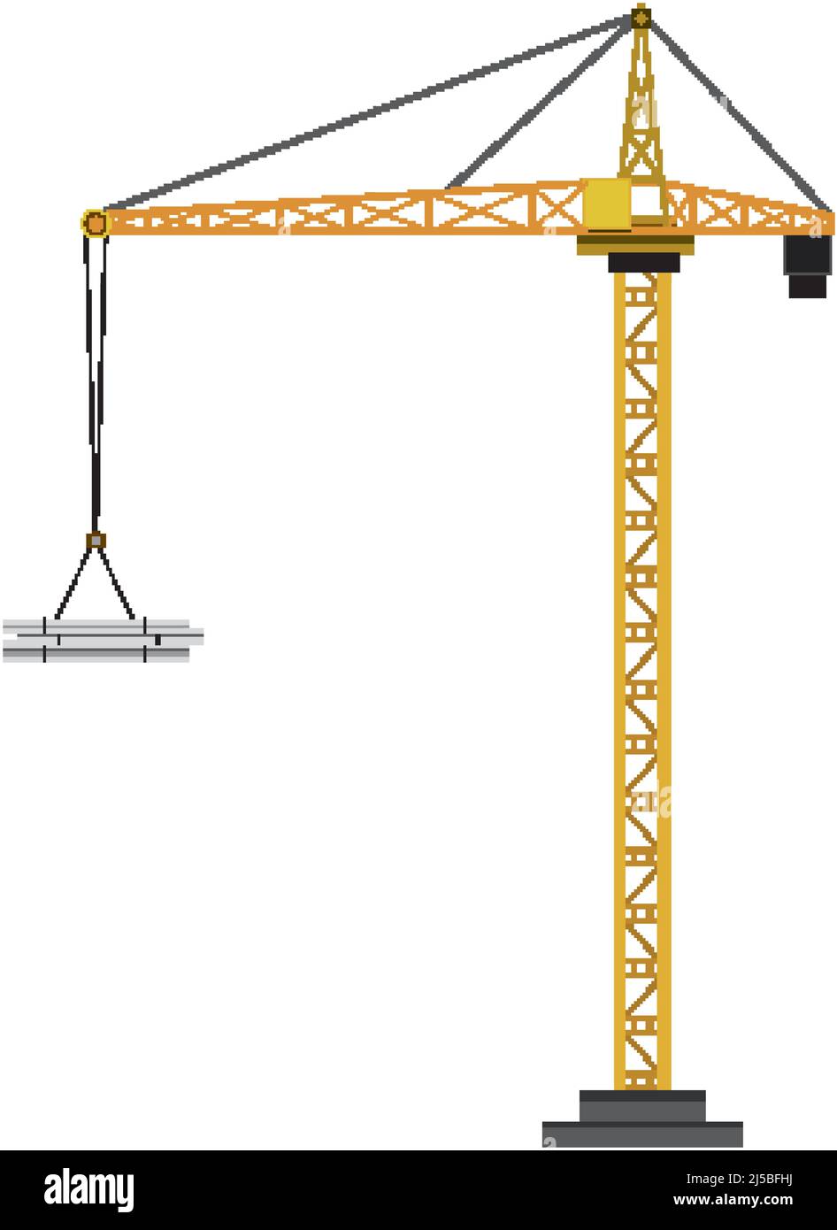 Isolated tower crane cartoon style illustration Stock Vector Image ...