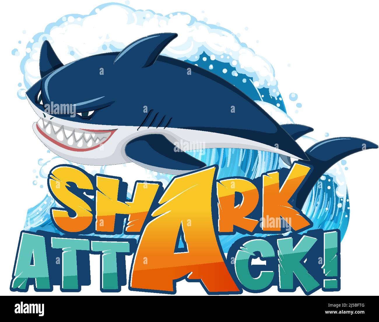 Font design for shark attack illustration Stock Vector Image & Art - Alamy